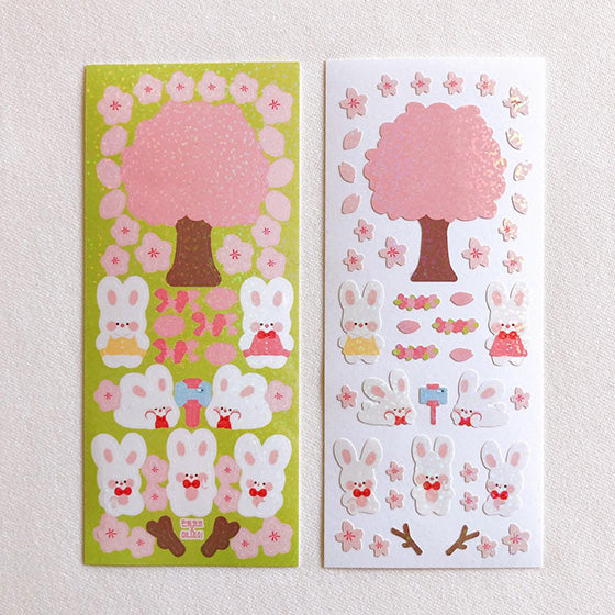 [Minijoy] Cherry blossoms rabbit Sticker – Goldenchange Shop